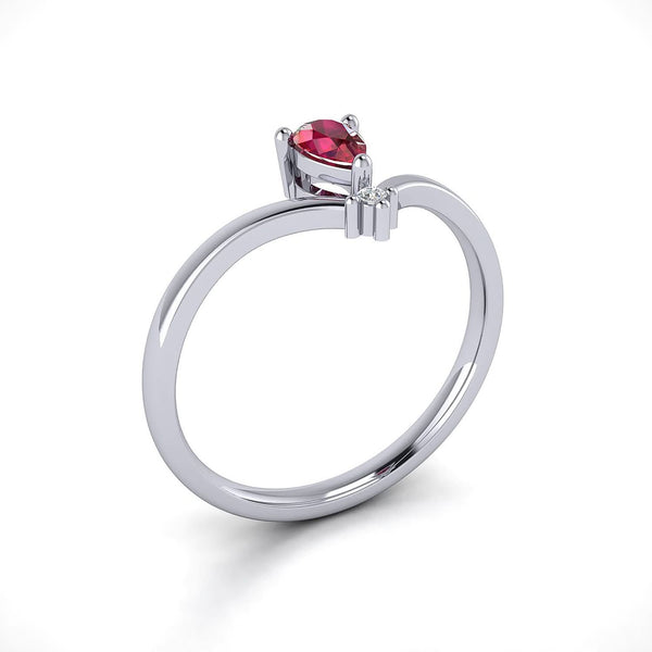 Jasmine - Chevron Ruby Ring | PurpleMay Jewellery